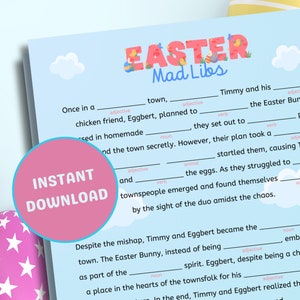 Easter Mad Libs | Easter Activity | Easter Printable Game | Easter ...