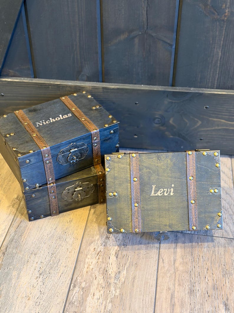 Personalized Wooden Treasure Chest Engraved With Name - Etsy