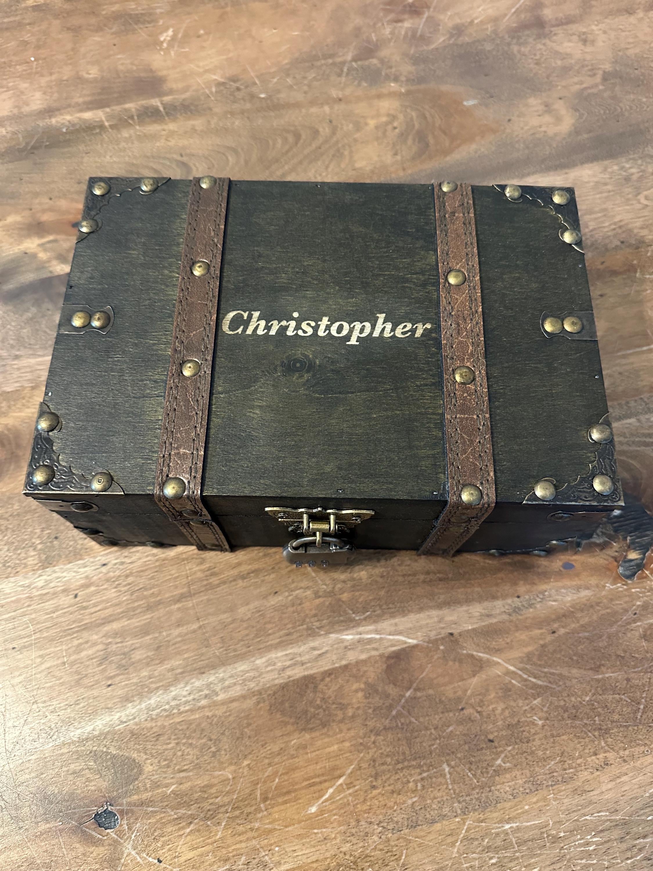Personalized Wooden Treasure Chest Engraved With Name - Etsy