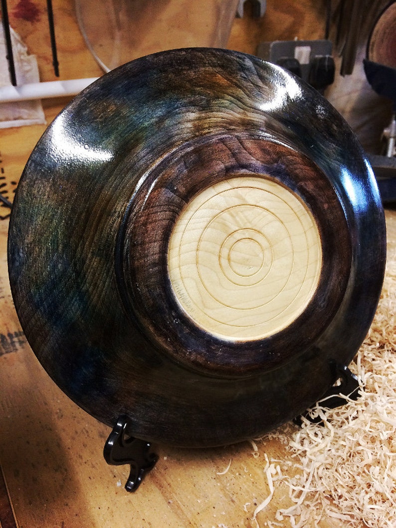 Blue Rim Platter Handmade Unique - Etsy