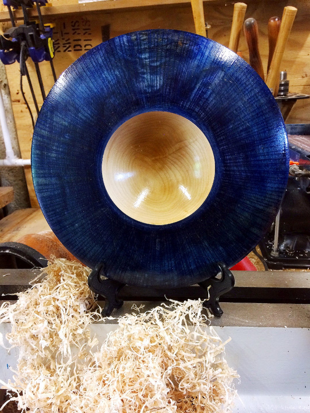 Blue Rim Platter Handmade Unique - Etsy