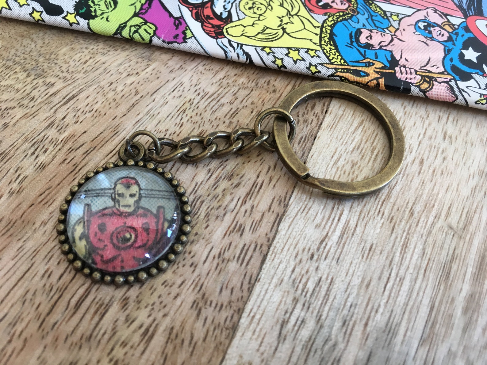 Marvel Avengers Iron Man Comic Book Page Keychain, Keyring - Etsy