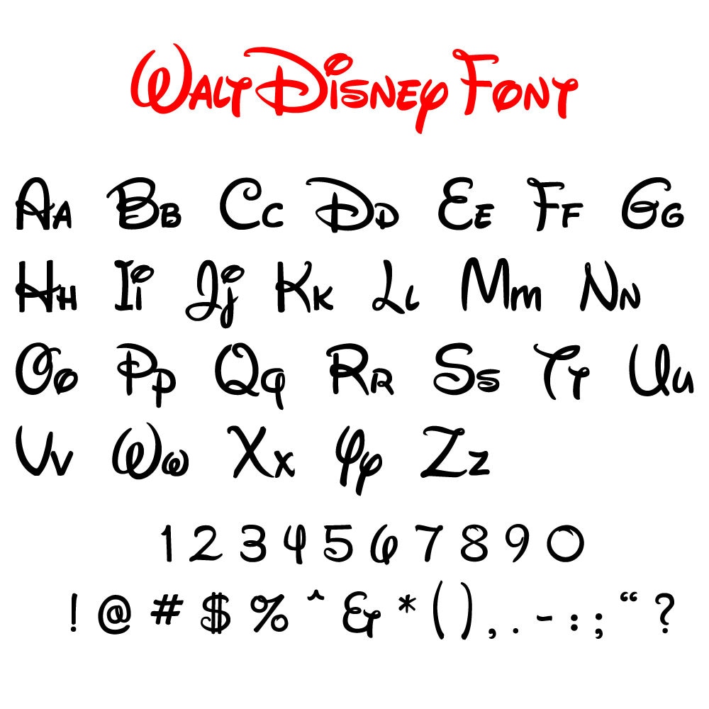 Disney Font Alphabet