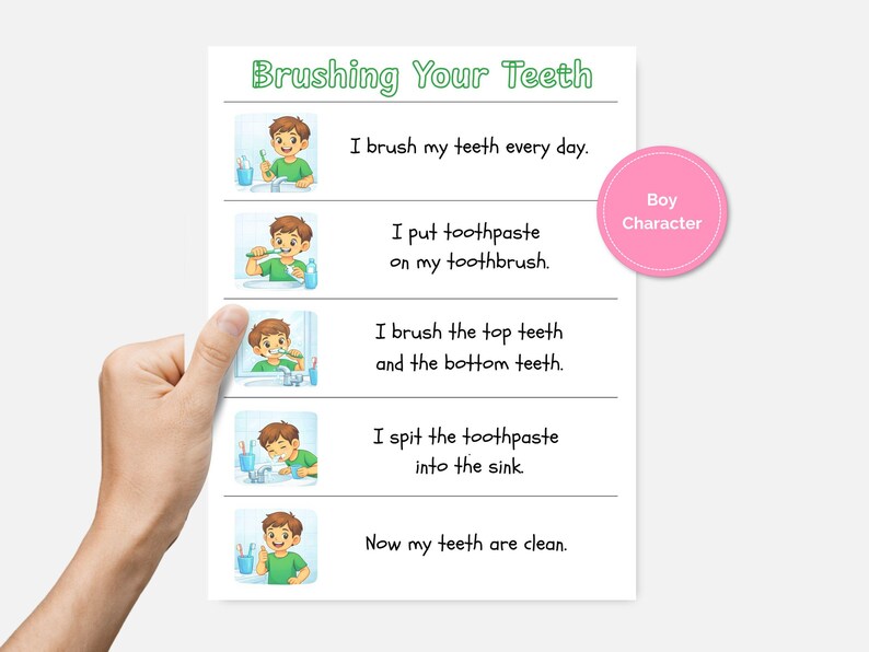 Brushing Teeth Social Story for Autism, Special Education (digital ...