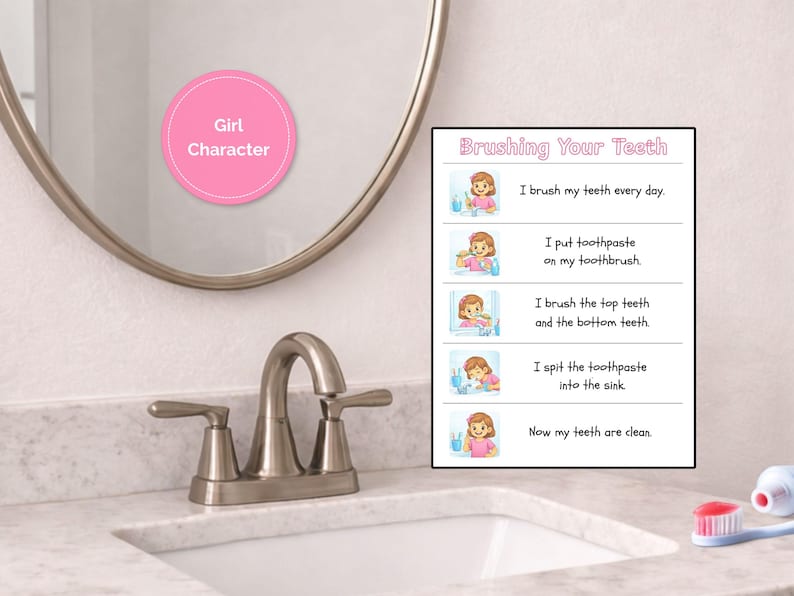 Brushing Teeth Social Story for Autism, Special Education (digital ...