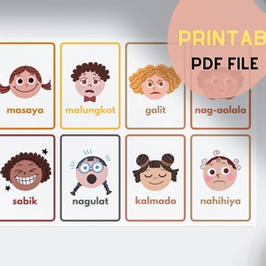 Tagalog Flashcards - Emotions (digital Print) - Etsy