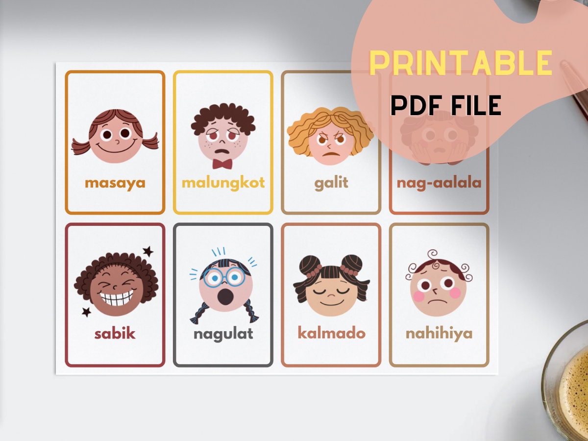 Tagalog Flashcards - Emotions (digital Print) - Etsy