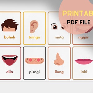 Tagalog Flashcards - Body Parts (digital Print) - Etsy