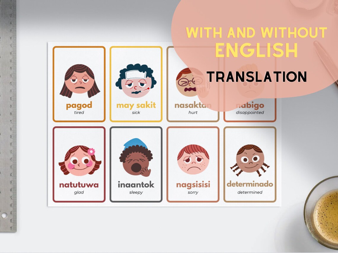 Tagalog Flashcards - Emotions (digital Print) - Etsy
