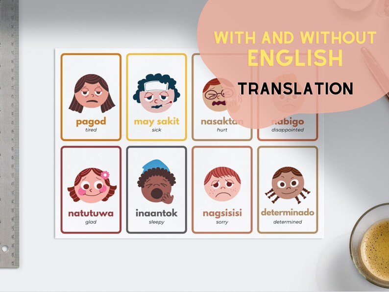 Tagalog Flashcards - Emotions (digital Print) - Etsy