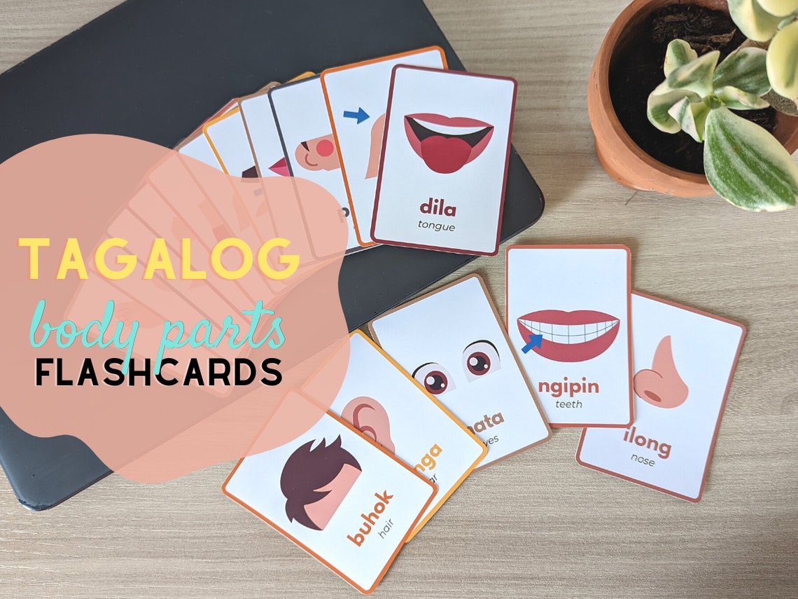 Tagalog Flashcards Body Parts digital Print - Etsy