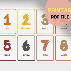 Tagalog Flashcards - Numbers (digital Print) - Etsy