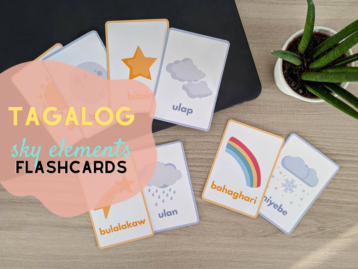 Tagalog Flashcards Sky Elements digital Print - Etsy