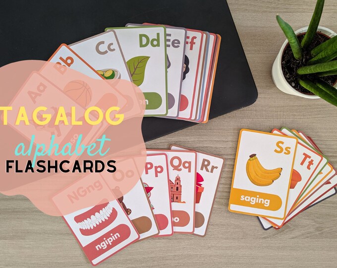 Filipino Alphabet With Numbers Flashcards - Tagalog Alphabet Flashcards ...