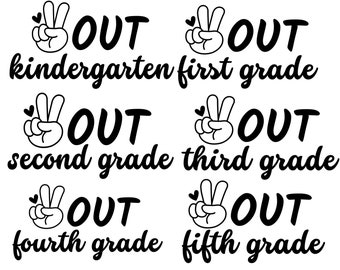 Peace Out Sixth Grade SVG Grade 6 Graduation Svg Instant - Etsy