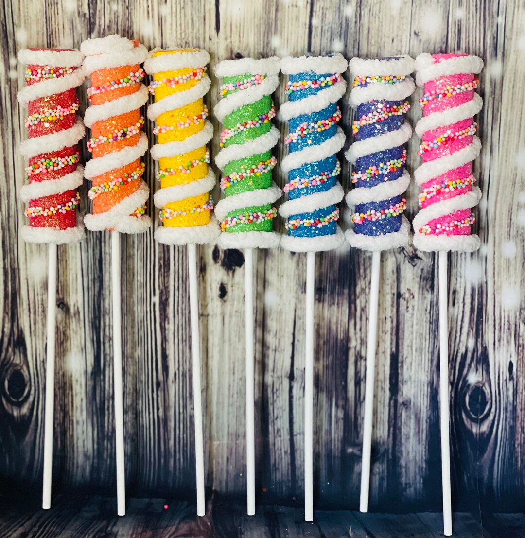 Fake 15 Inch Primary Color Lollipop Tree Floral Pick - Etsy