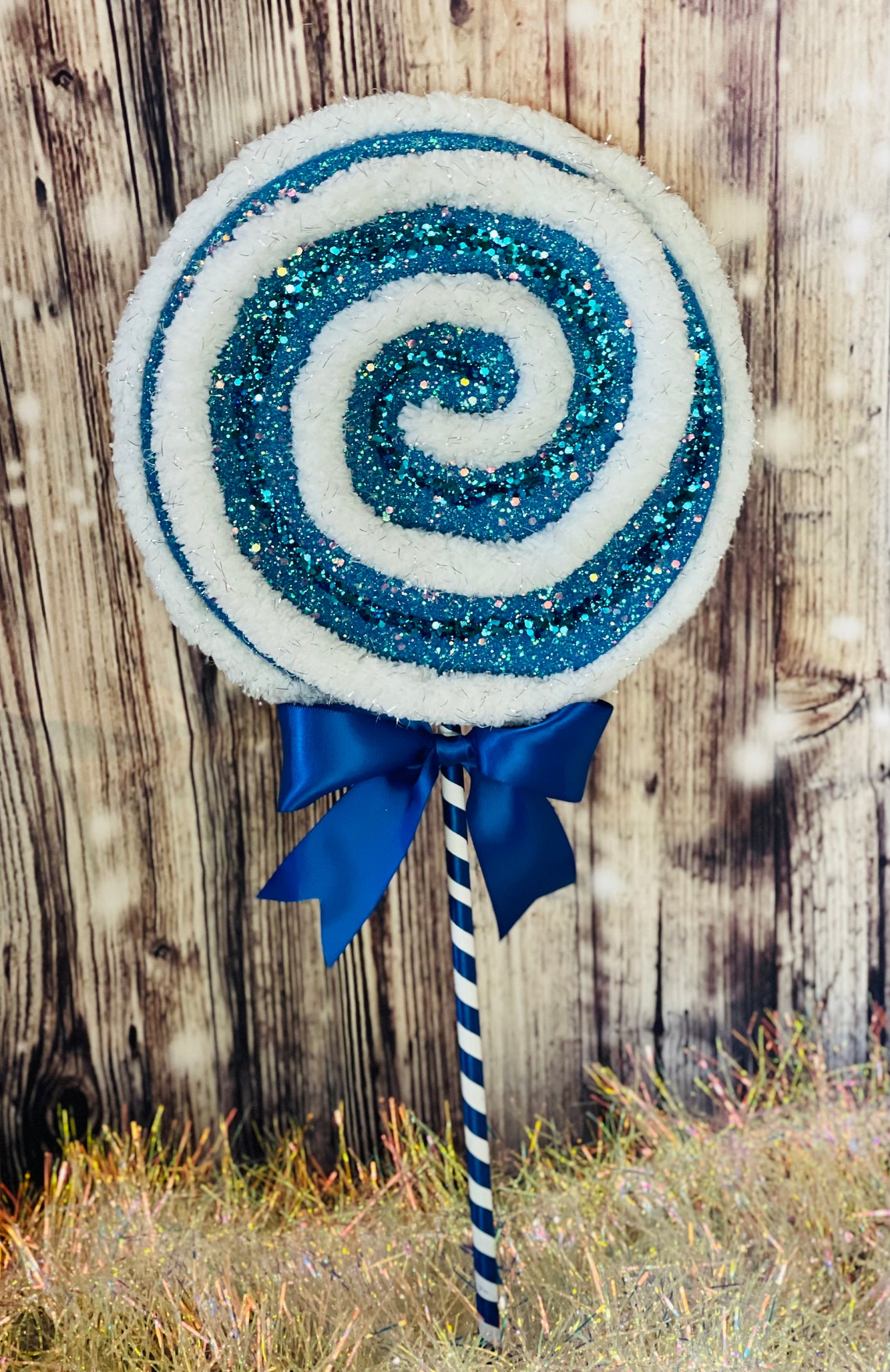 Fake Large Lollipops Faux Primary Colors 19 Inch With Glitter 8 Inch ...