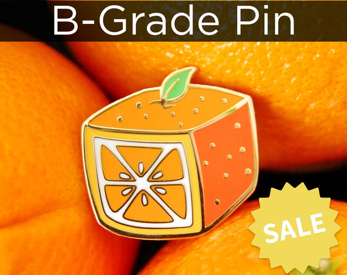 SALE! Orange Fruit Cube Hard Enamel Pin Citrus Summer Cubed Square Cut ...