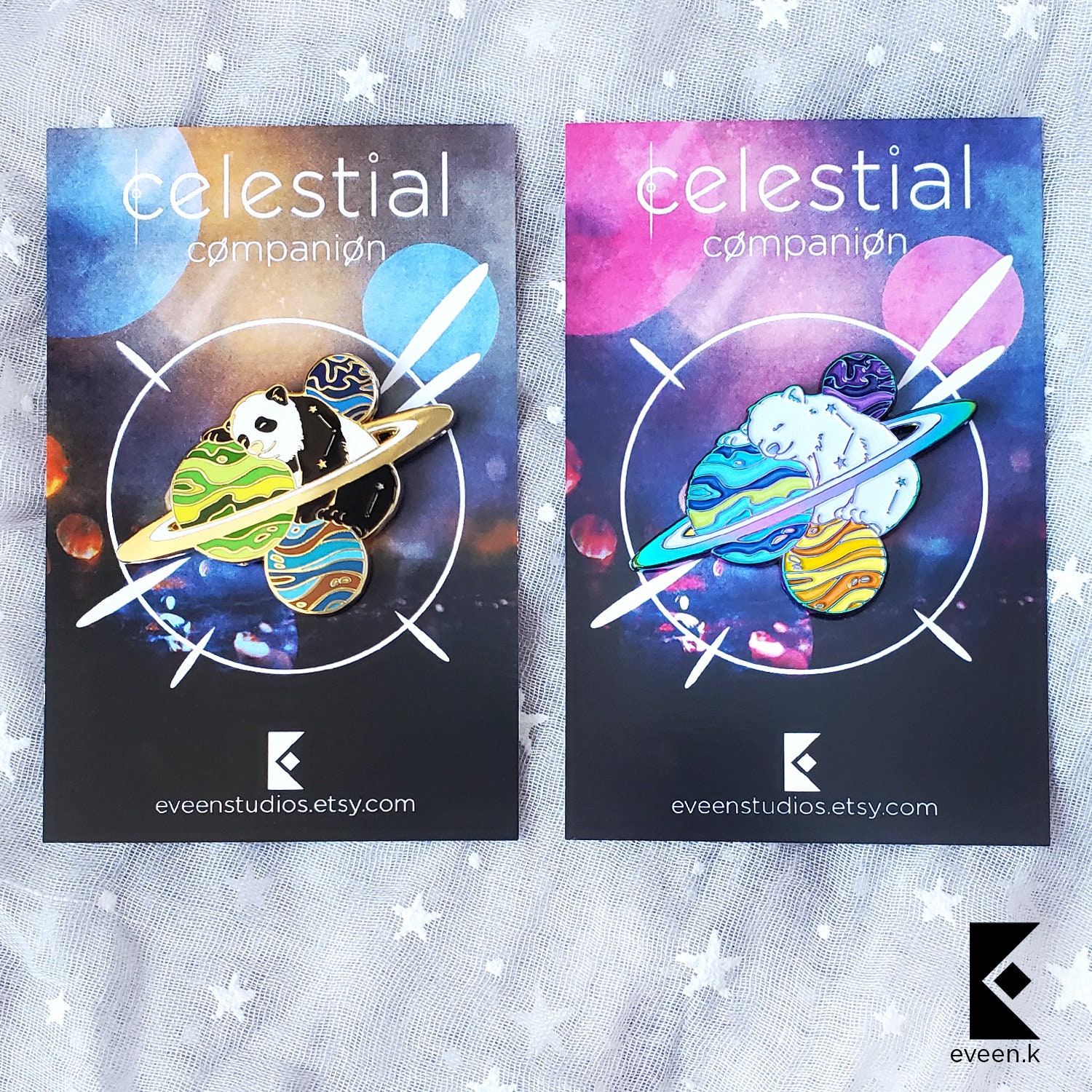 Panda Celestial Companion Enamel Pin Animals in Space | Etsy