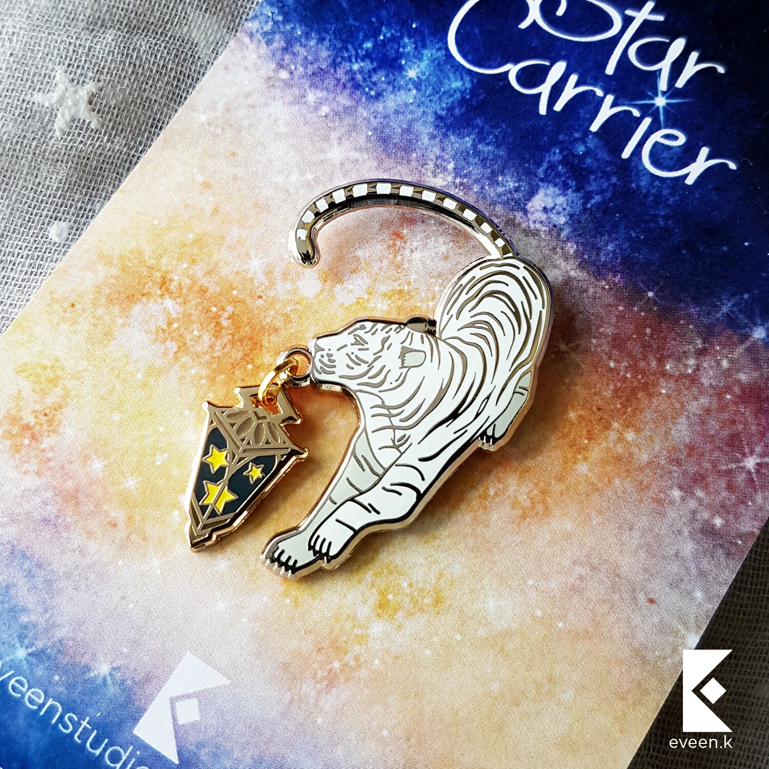 Star Carrier Enamel Pin Glow in the Dark Animal with Lantern | Etsy