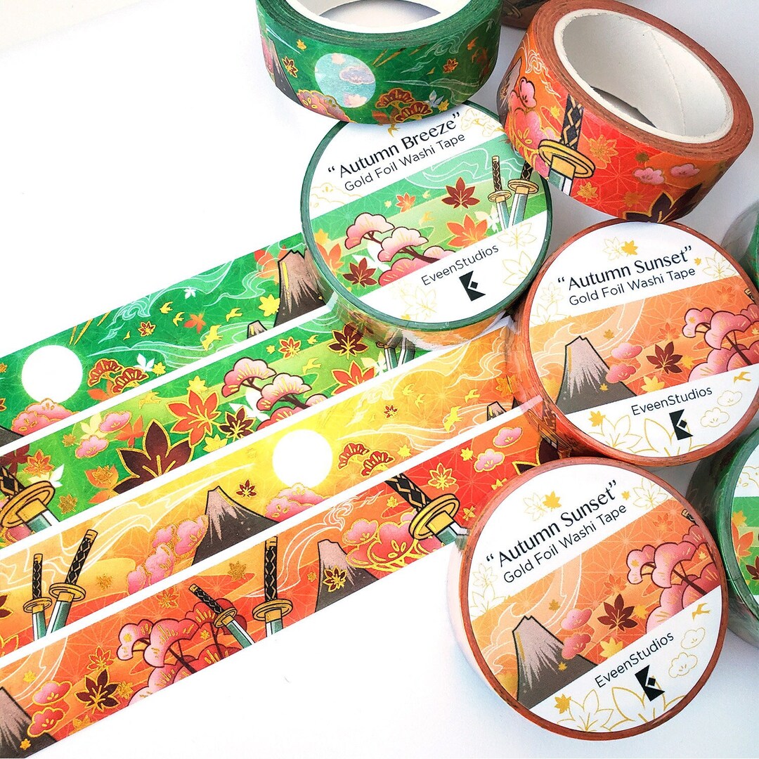 Kazuha Kaedehara Gold Foil Washi Tape Decorative Chinese Mountains ...