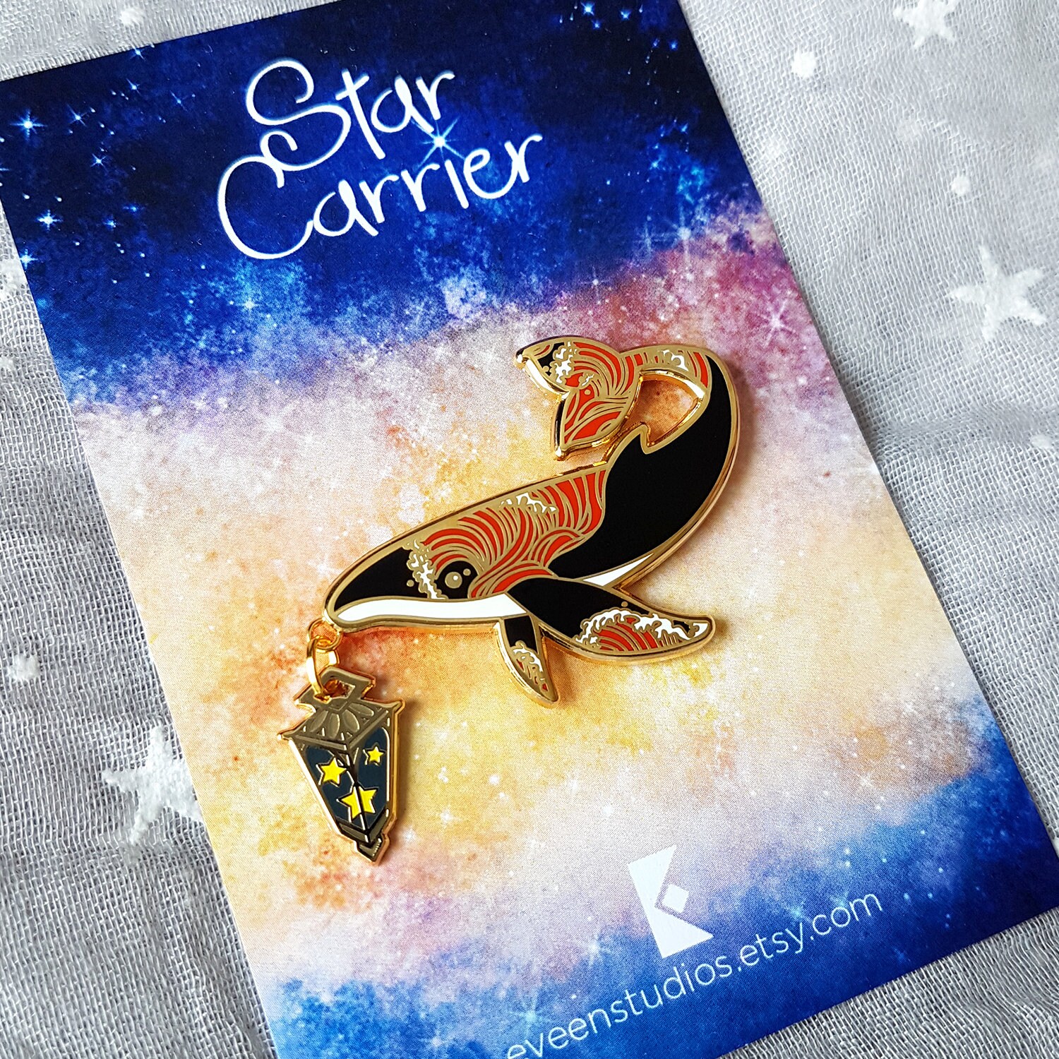 Star Carrier Enamel Pin Glow in the Dark Animals With Lantern | Etsy