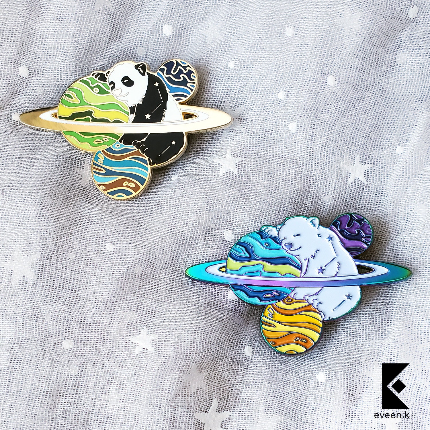 Panda Celestial Companion Enamel Pin Animals in Space | Etsy