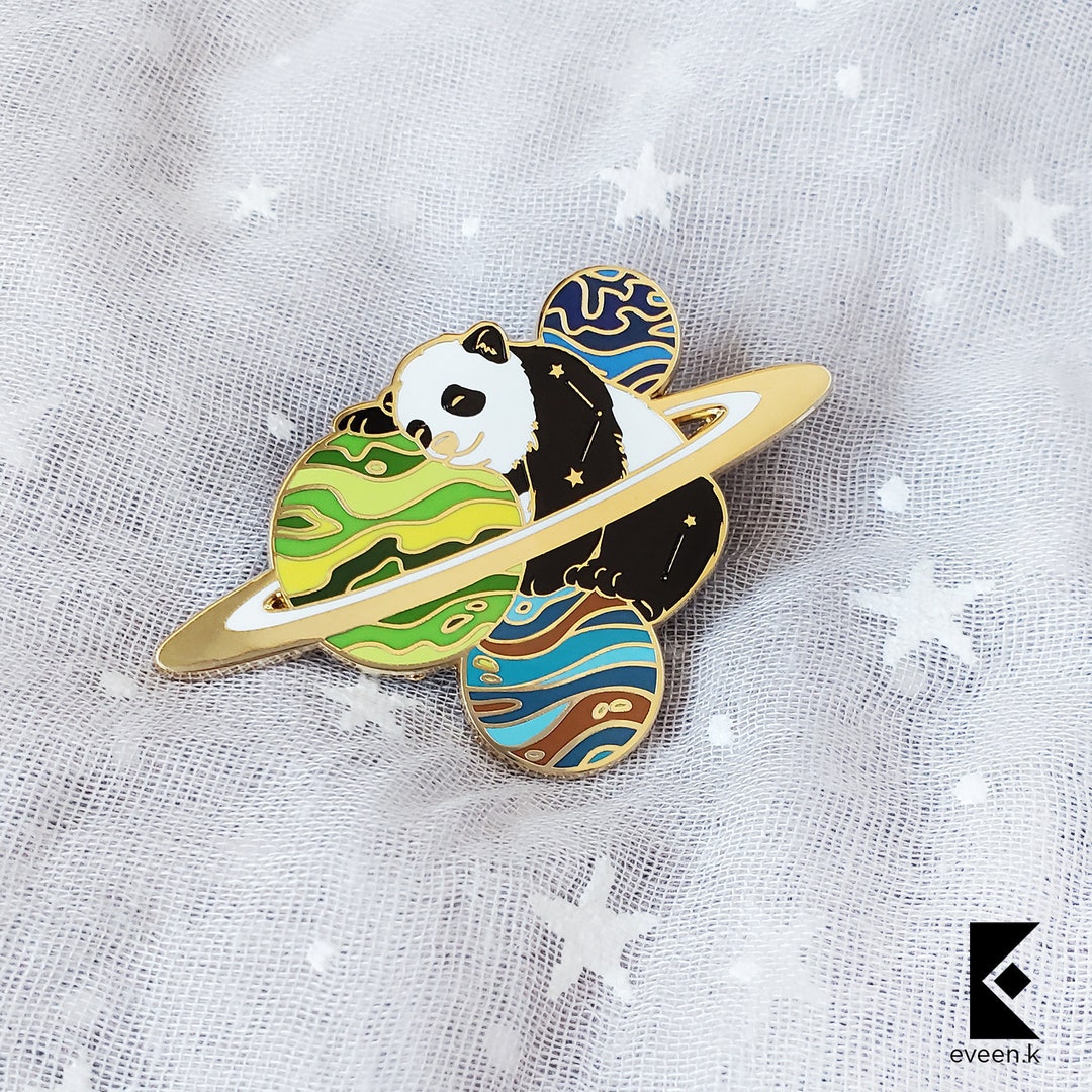 Panda Celestial Companion Enamel Pin, Animals in Space, Planets and ...