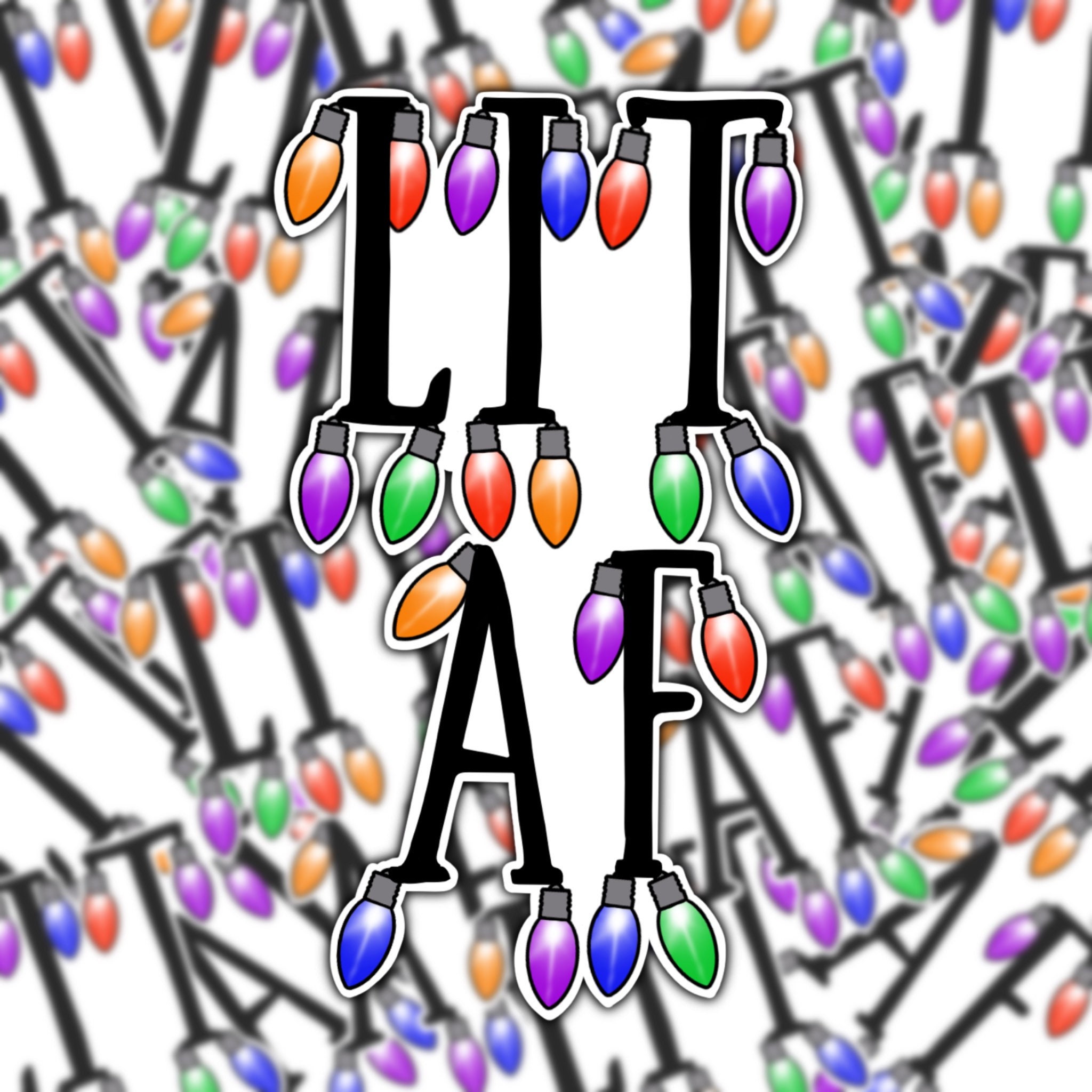 Lit AF Die Cut Sticker Laptop Decal Christmas Sticker | Etsy