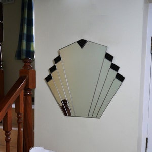 Vintage 1930's Mirror- Art Deco Fan Shaped Genuine Stained Glass - Etsy UK