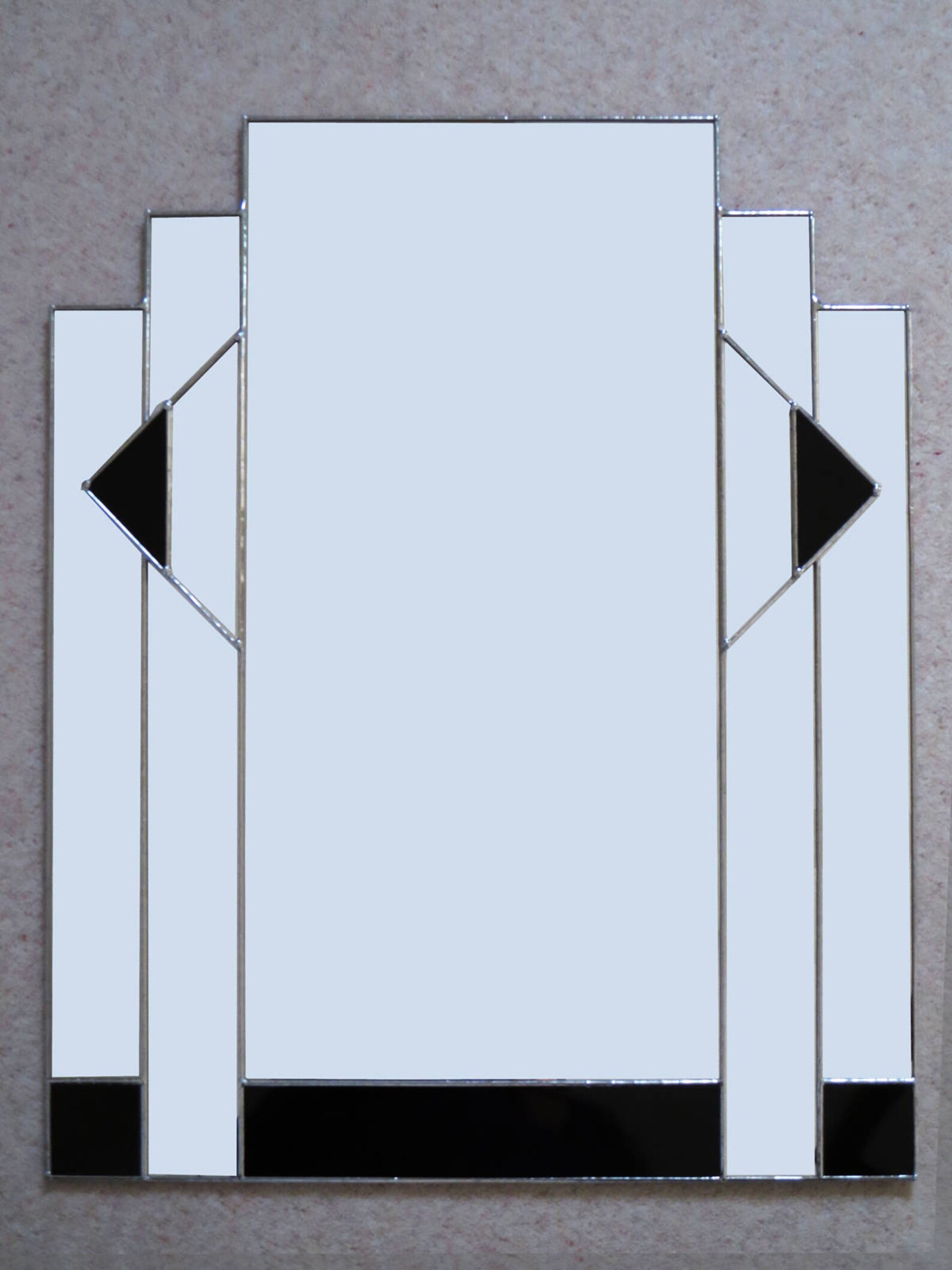 Art Deco Black Mirror - Rectangular Hand Made Stained Glass - Etsy UK