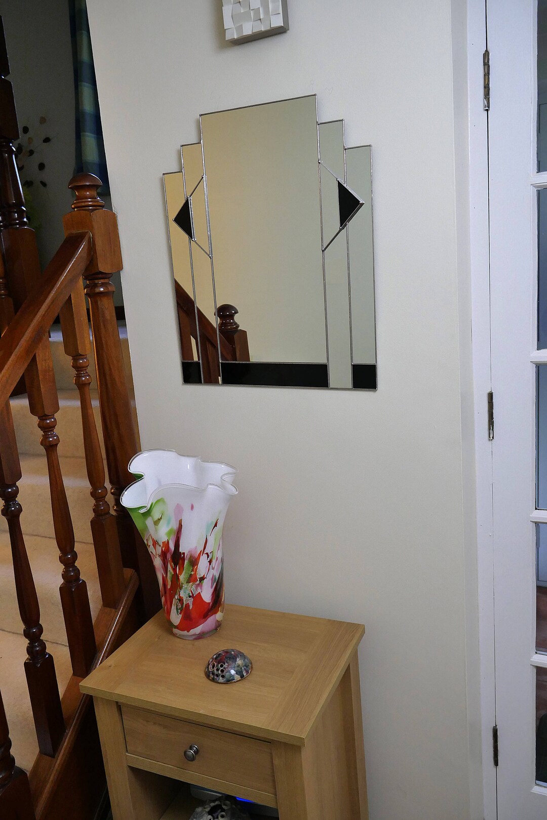 Art Deco Black Mirror - Rectangular Hand Made Stained Glass - Etsy UK