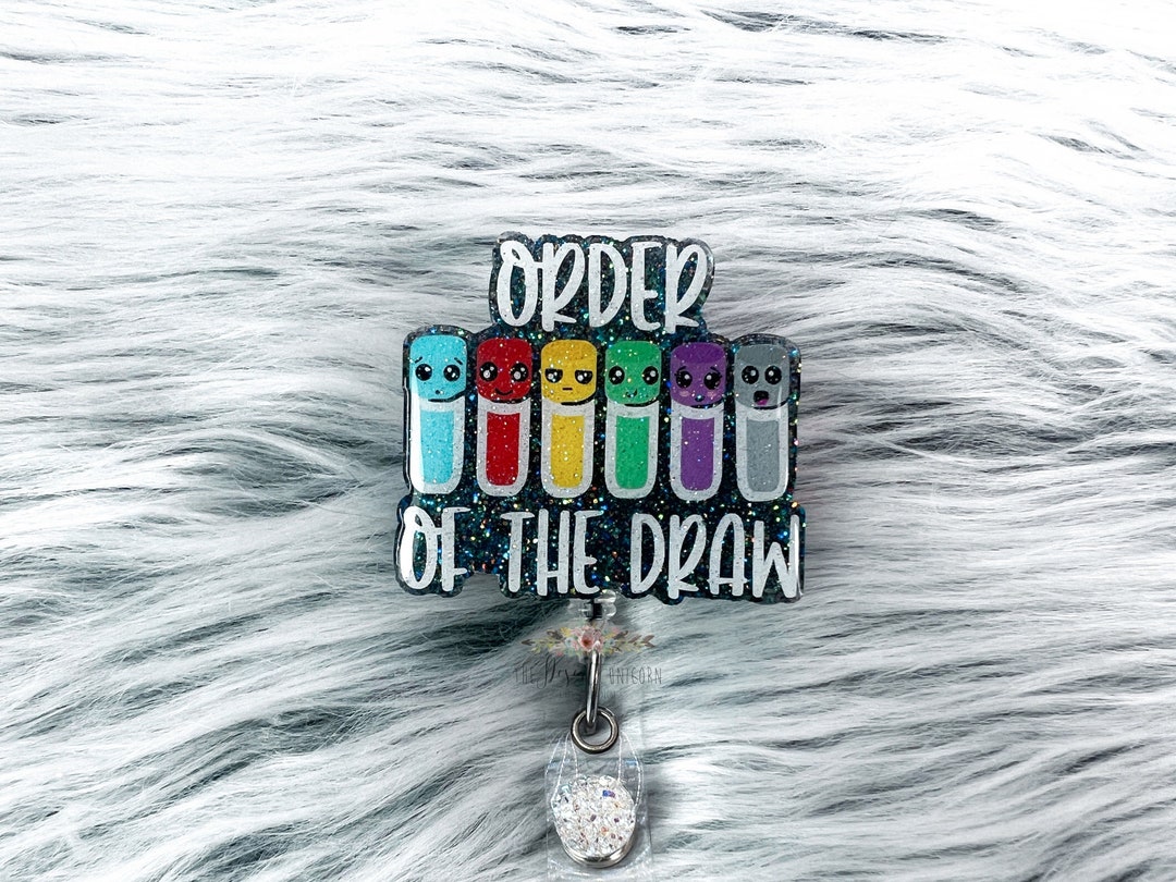 Order of the Draw, Lab Badge Reel, Badge Reel Medical, Specimen Badge ...
