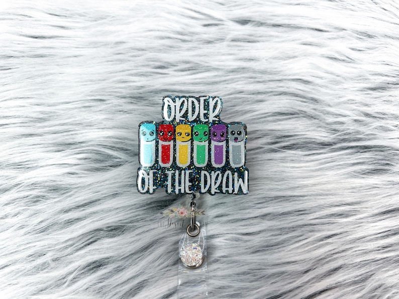 Order of the Draw Badge Reel, Phlebotomy Medical Badge - Etsy