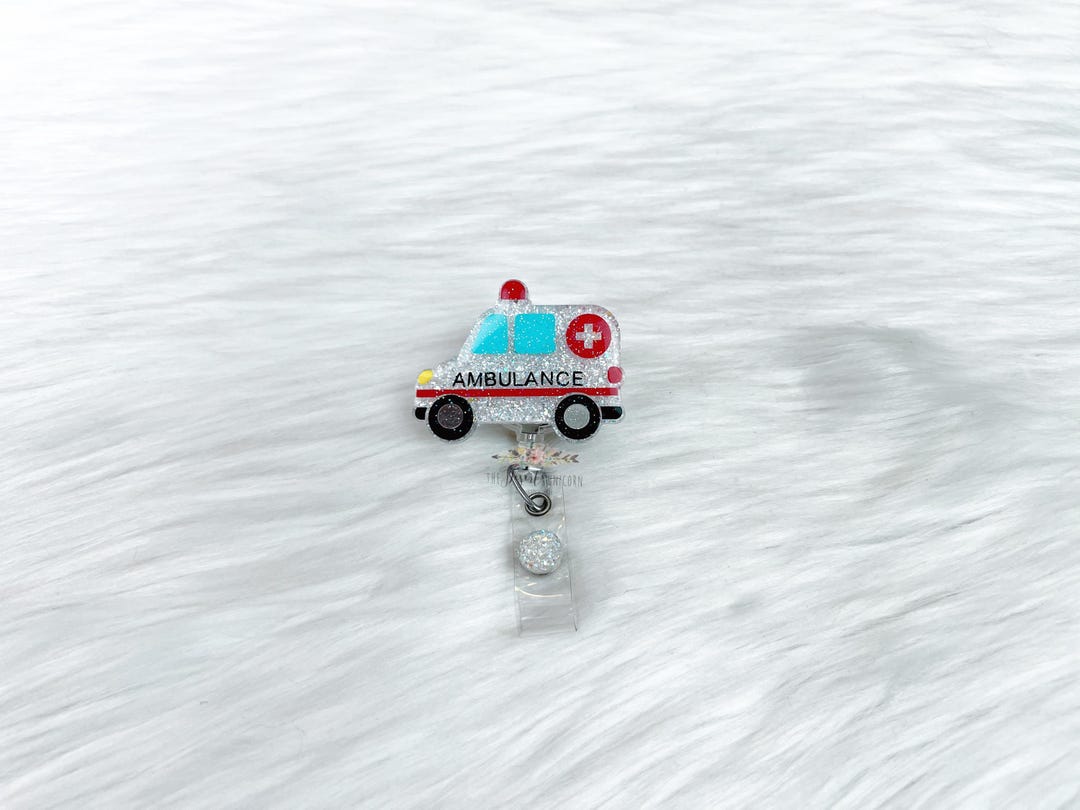Ambulance Badge Reel: Glitter EMT Paramedic Nurse Gift - Etsy