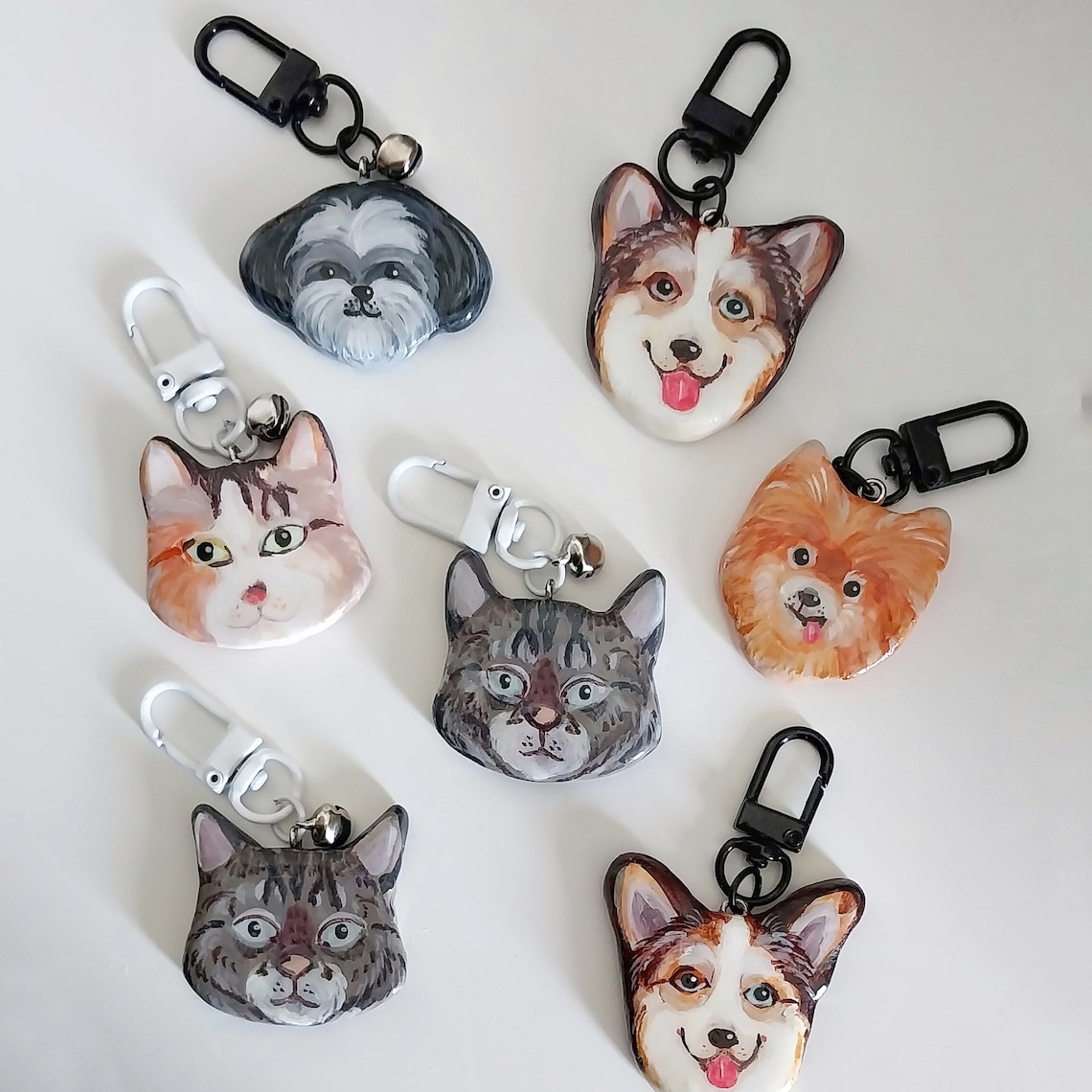 Customable Handmade Pet Keychain Made From Air Dry Clay Pet Gifts for ...