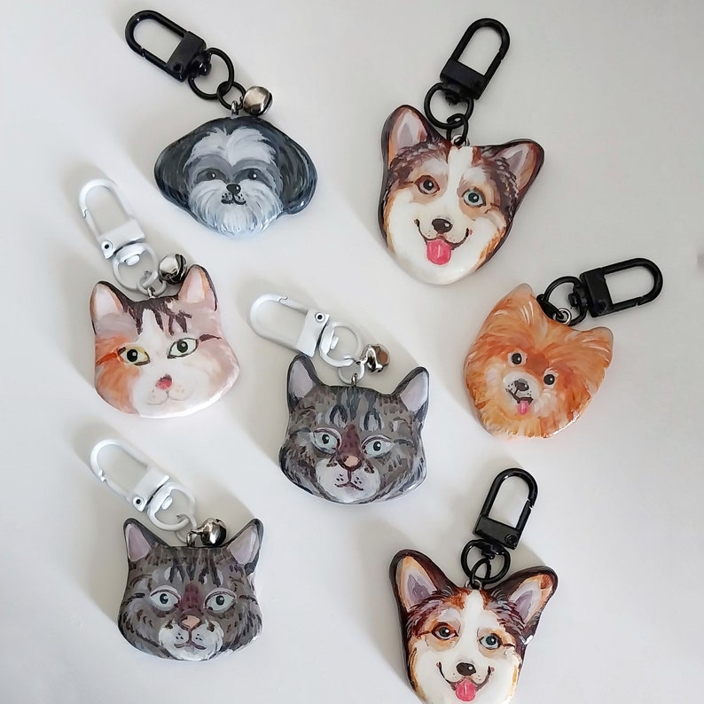 Customable Handmade Pet Keychain Made From Air Dry Clay Pet Gifts for ...
