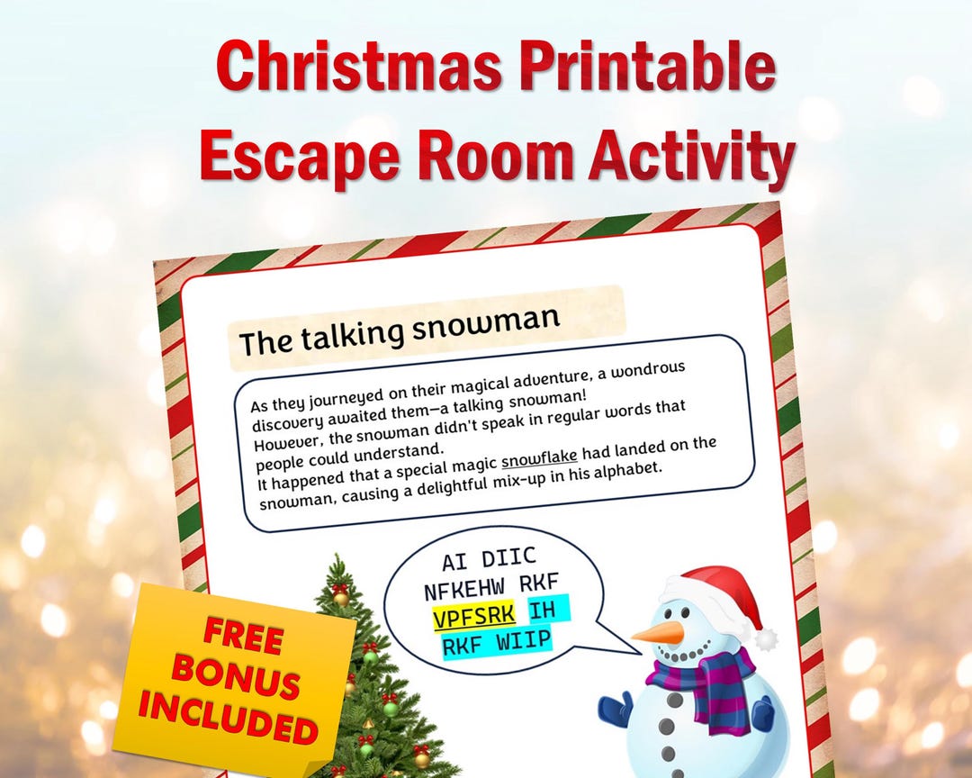 Christmas Escape Room for Kids, Treasure Hunt, Family Game Night ...