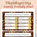 Thanksgiving Family Feud Type Game, Printable Family Game, Group ...