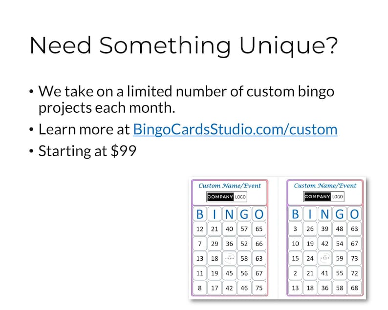 Printable Bingo Cards Bundle | 1000 Large Print Black and White Bingo ...