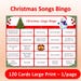 120 Christmas Songs Bingo Cards Christmas Party Game Fun Christmas ...