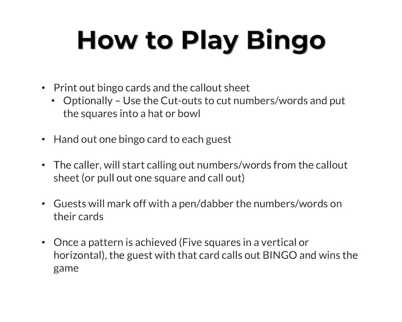 Printable Bingo Cards Bundle | 1000 Large Print Black and White Bingo ...