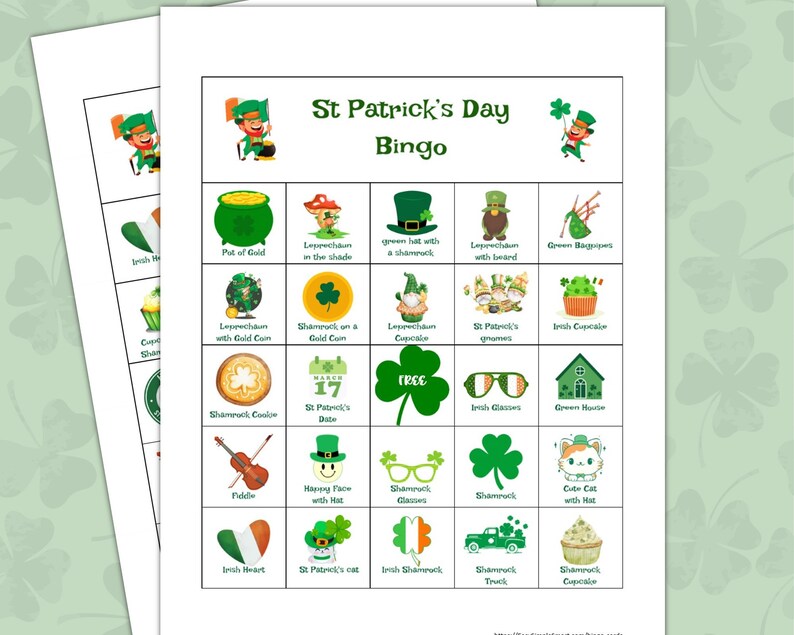 30 St Patrick's Day Bingo Cards St Patrick Day Party Game Fun St ...