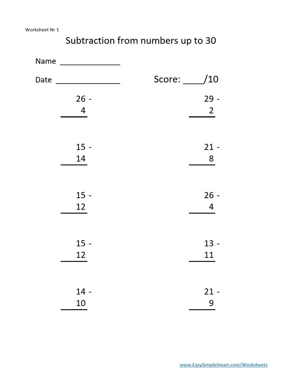 Numbers sum up to 30 Can be used for Kindergarten and Grade 1 students ...