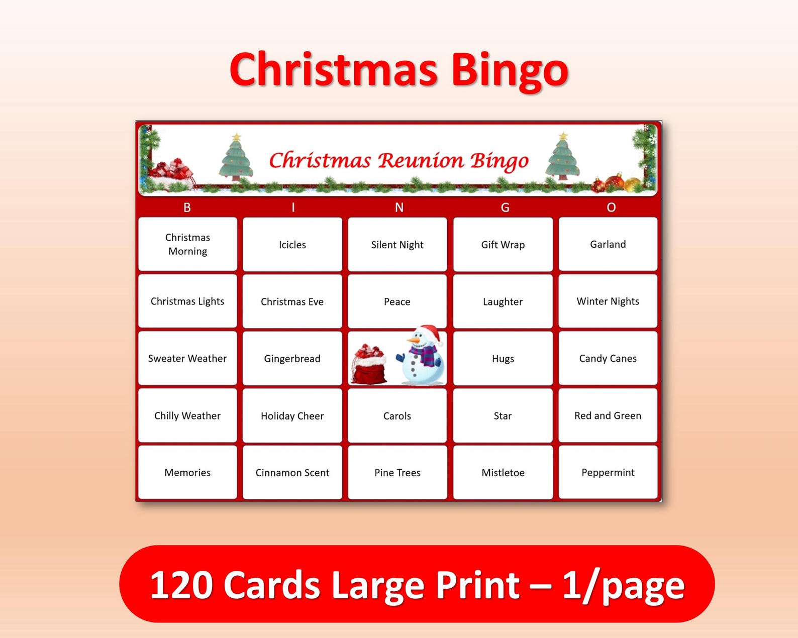 Christmas Bingo Cards - Christmas Party Game - Fun Christmas Games ...