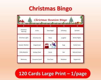 120 Christmas Songs Bingo Cards Christmas Party Game Fun Christmas ...
