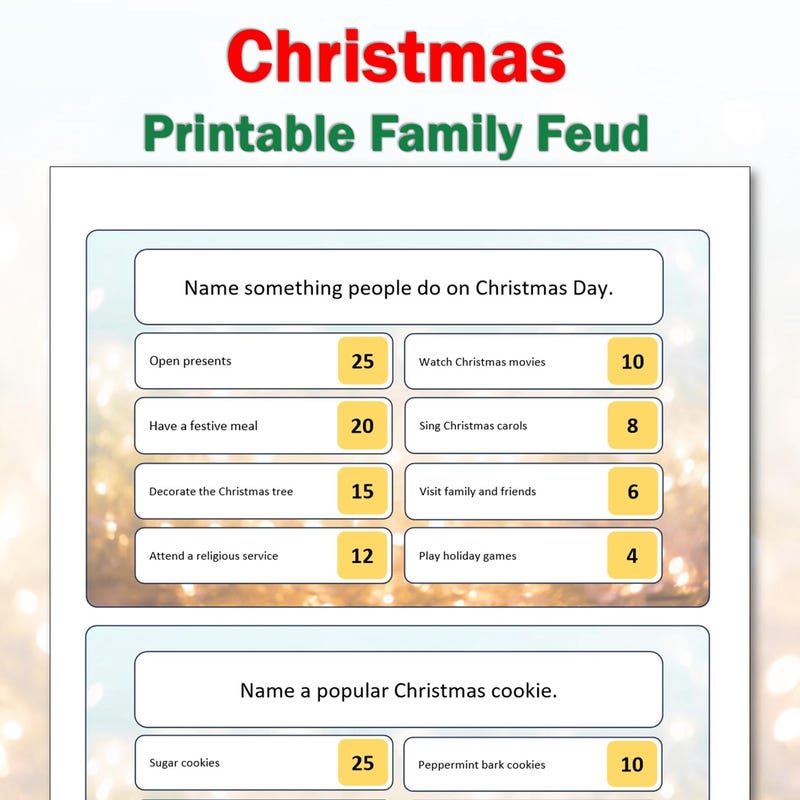 Christmas Family Feud - Etsy