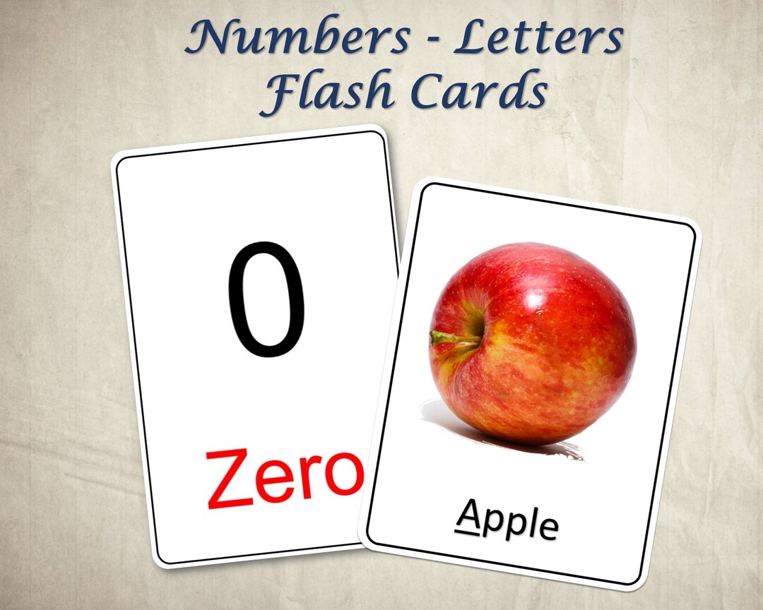 Alphabet and Numbers Flash Cards - Printable - Educational Flashcards ...