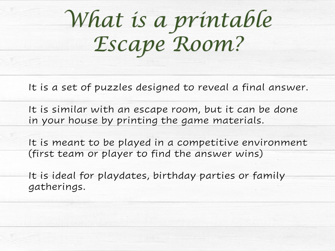 Escape Room for Kids Escape From Castle - Etsy