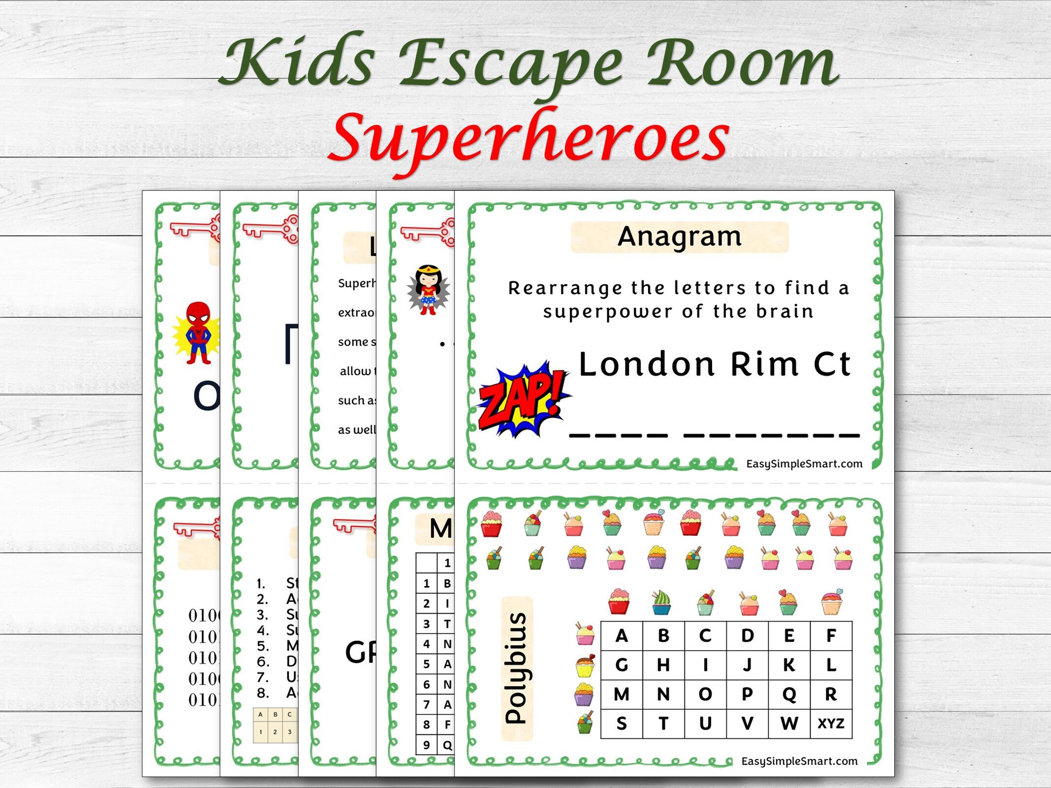 Escape Room Kids, Superheroes Theme, Birthday Party Games, Kids Puzzles ...